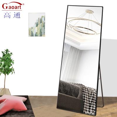 China Espelho LED em pé de ouro de comprimento completo para tamanho personalizado e necessidades de decoração de parede à venda