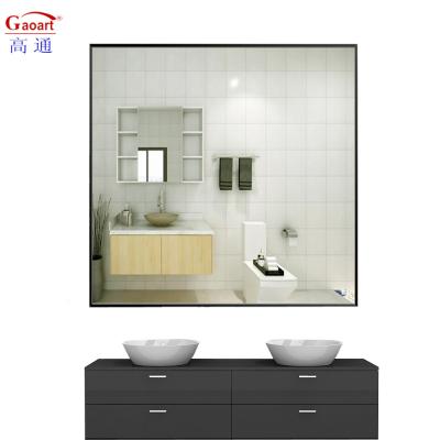 China O grande ouro metal de alumínio de pé piso parede casa de banho decoração com espelho de vidro à venda