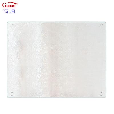 Cina Golden Silk Tempered Glass Chopping Blocks for Custom Clear Vegetable Cutting Board in vendita