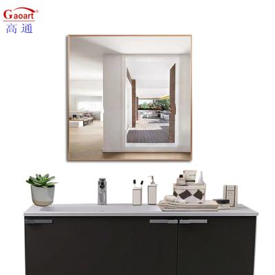 China Grande ouro moderno de alumínio de pé Decoração de cabeleireiro com espelho de tamanho personalizado à venda