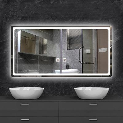 Cina Muro adesivo in vetro intelligente completo con specchio a led per decorazione del bagno taglia personalizzata in vendita