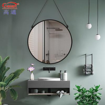 China Espelho de vidro decoração de banheiro estilo cordel moldura redonda de plástico para o quarto de listagem à venda