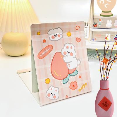 China Extra LOGO Yes Heart Shaped Folding Travel Cosmetic House Decor Small Logo Mirror for sale