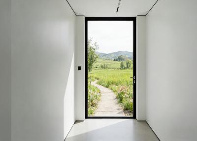 China SLEEK 86 series minimalist narrow frame hinged door for sale