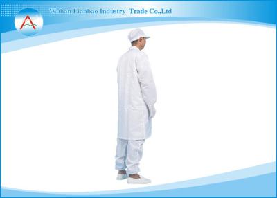 Cina Il ESD bianco e blu copre i cappotti antistatici del laboratorio, cappotti lunghi del laboratorio della manica in vendita