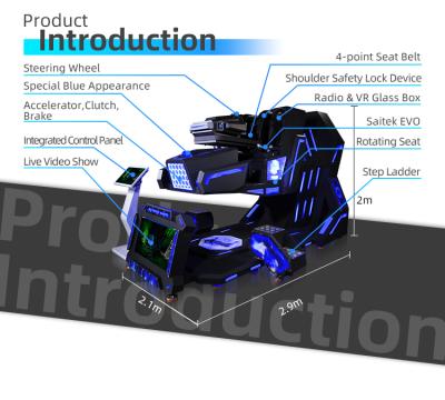 Китай VR авиасимулятор с обзором 360 градусов, вращающимся виртуальным креслом с ремнем безопасности и эффектом ветра продается