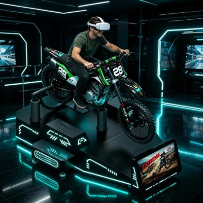 China Extreme Off-Road Experience Commercial Single Player VR Mountain Motorcycle Game Machine With Sync Motion Feedback for sale