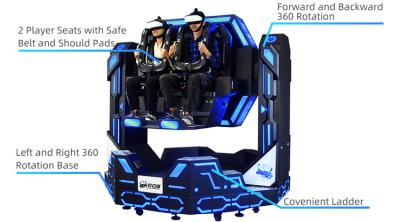 China Two Seats 9D VR Simulator 8.0KW With Roller Coaster VR Simulation Game for sale
