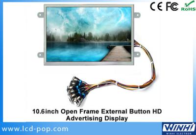 China 10 inch HD LCD Digital Signage , 12V Open Frame Push Button Advertising Players for sale