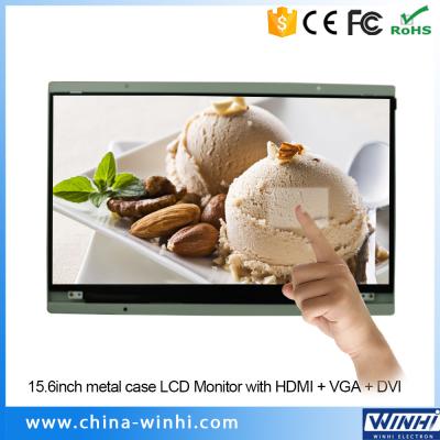 China 15,6 Zoll 1080p Monitor vga lcd lcd-Monitor hd des mit Berührungseingabe Bildschirms der 12-Volt-digitalen Beschilderung zu verkaufen
