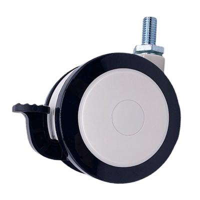 Cina 75mm poliuretano Stem Medical Caster bloccaggio Ospedale doppia ruota in vendita