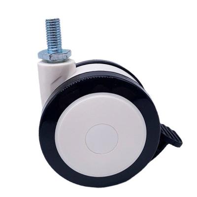 Cina Polyurethane Medical Caster Wheels Rotate Top Plate Con Brake Castor in vendita