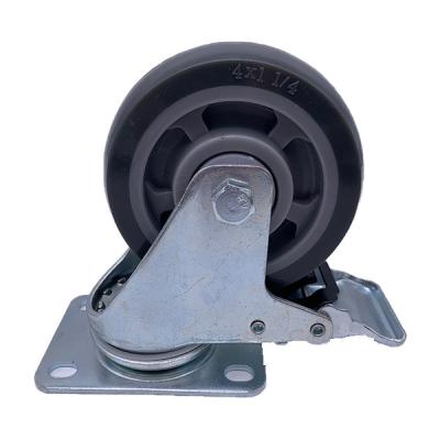 China Roda do rodízio da placa do giro do poliuretano com travamento de 100mm à venda