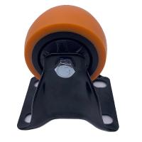 China 2 Inch Orange PU Tread Wheel with Rigid Solid Plate Caster for sale