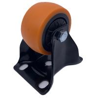 China 50mm Fixed Rigid Plate Polyurethane Tread Caster Wheel for sale