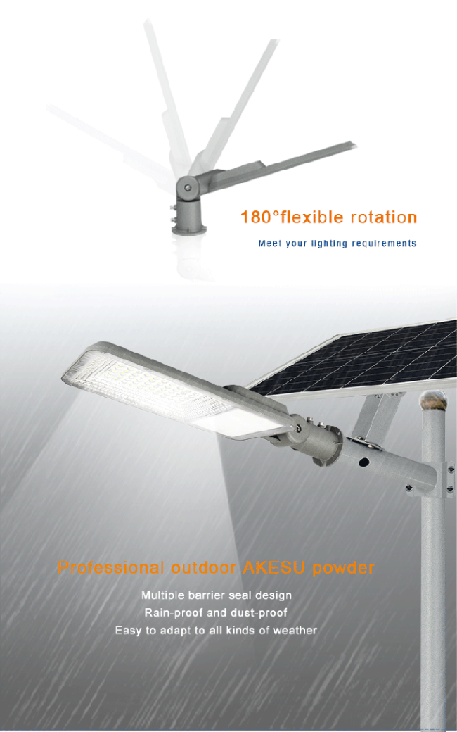 Walk Way Road Parking Lot Area High Efficiency 6500K 60w Solar Led Street Light 2