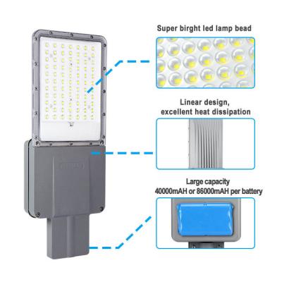 China IP65 100W Outdoor Solar Powered Street Lights Monocrystalline Panel CE RoHS for sale