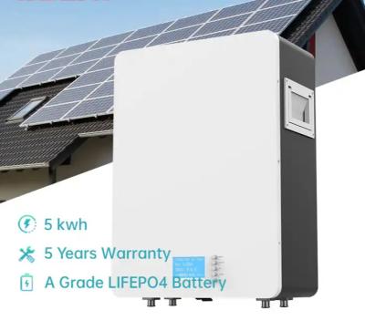 중국 벽에 장착 된 전력망 전력 저장 배터리 스마트 BMS와 태양 시스템 판매용