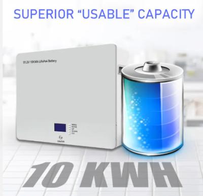 China 10kwh Lifepo4 Lithium 48v 200ah Power Muurbatterij Zonne-energieopslag Systeem Back-up Pack Batterijen Solaire Home Power Te koop