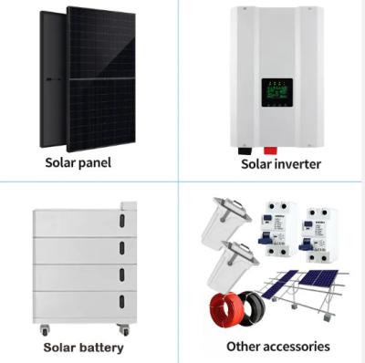 China Solar Energy System Home Hybrid Solar Power System House Solar Panel Kit 5kw 10kw 15kw 25kw Lithium for sale