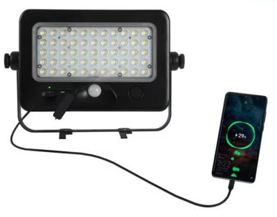 China Outdoor Solar Powered Led Flood Lights Waterproof With Motion Sensor Double Side Solar Panel for sale