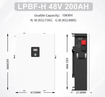 Cina 10kwh 48v Batterie al litio montate a muro per energia solare Batterie al litio a parete in vendita