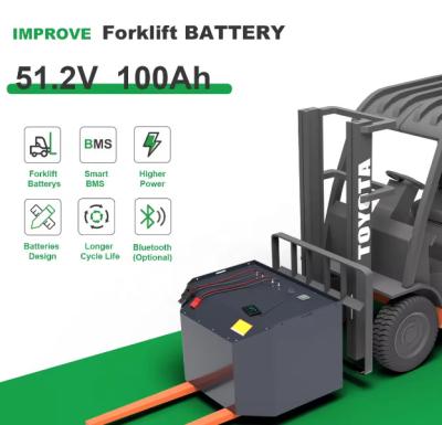 China Forklift Battery 51.2V 16S 200ah Lithium Ion Batteries For AVG Stacker Trolleys With Smart BMS for sale