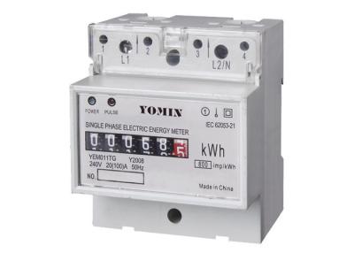 China Class 1 Accuracy Single Phase Two Wire Analog Din Rail Energy Meter with Pulse Output for sale
