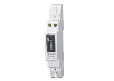 China Single Phase Two Wire Small Size Din Rail KWH Meter With Register Display for sale