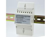 China Class 1.0 DIN Rail KWH Meter / High Efficiency three phase multi tariff meter for sale