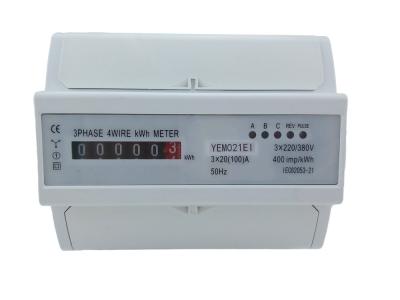 Cina 100A bianco modo diretto del contatore elettrico materiale del tester/PC di energia di Digital di 3 fasi in vendita
