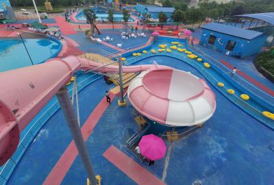 China Space Bowl Slide Multi Colored Fiberglass Large Water Slide For 2 People for sale