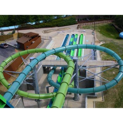 China Colorful Aqua Loop Water Slide Exciting Ride With Cabin Adrenaline Tobogan for sale