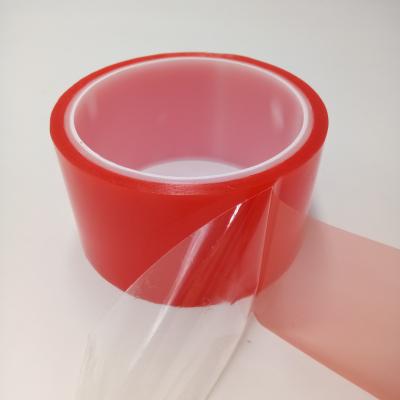 中国 溶剤接着剤両面 PET テープ赤ライナー透明 MOPP テープ 販売のため