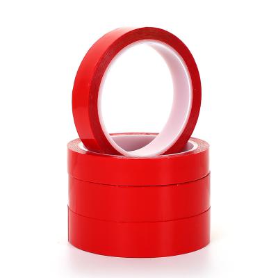 Cina Nastro biadesivo sensibile alla pressione Nastro rosso trasparente in PET ad alta viscosità in vendita