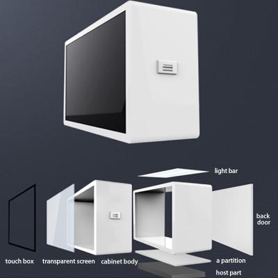 China Hologram Projector LCD Transparent Box Display Cabinet Showcase 3D Holographic Touch Screen Box for sale