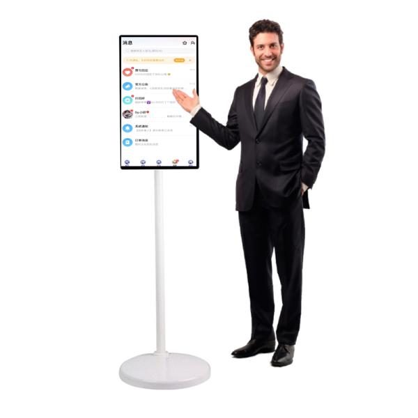 Quality VETO 24 Inch Smart Portable TV Ultra Narrow Bezel Wireless Indoor Android 12 Rolling TV With Built-in Camera for sale