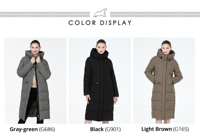Gray-Green Women's Winter Coat front view