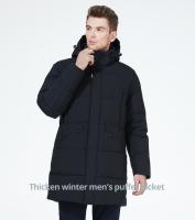 Quality 4XL 5XL Business Casual Down Jacket Size 54 56 Long Black Padded Coat for sale
