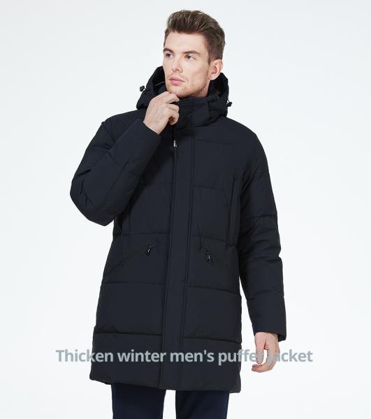 Quality 4XL 5XL Business Casual Down Jacket Size 54 56 Long Black Padded Coat for sale
