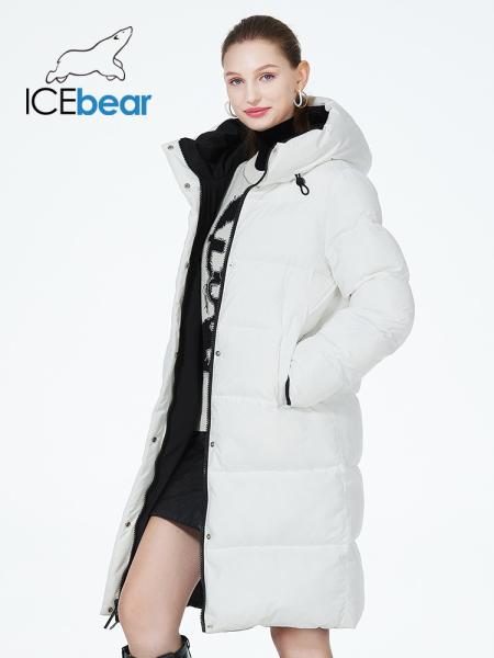 Quality Rose White Long Womens Puffer Coat Lightweight Double Sided Winter Jacket for sale