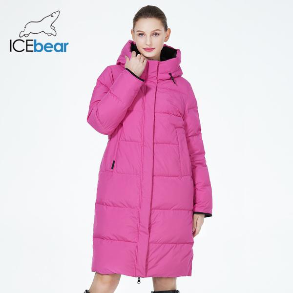 Quality Rose White Long Womens Puffer Coat Lightweight Double Sided Winter Jacket for sale