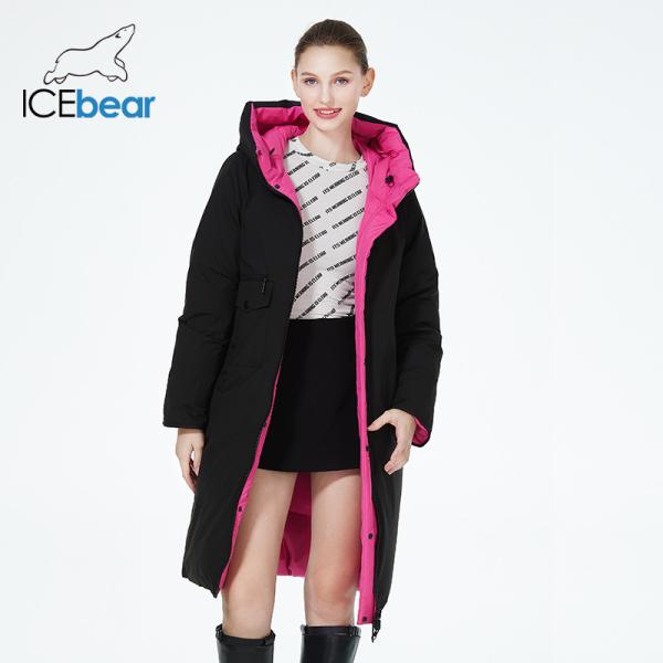 Quality Rose White Long Womens Puffer Coat Lightweight Double Sided Winter Jacket for sale