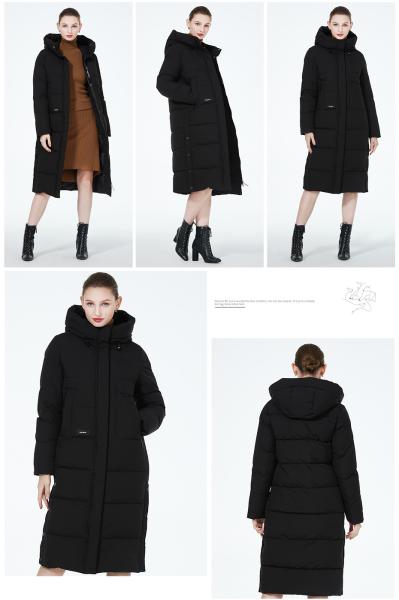 Quality 108cm Long Black Padded Coat Gray Green Womens Long Down Jacket for sale