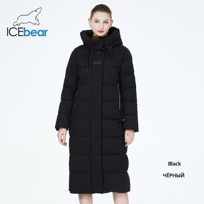 China 115cm Ladies Padded Winter Coats Cotton Black Padded Coat Womens for sale
