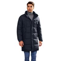 Quality 100cm Length Thickened Down Jacket Business Mens Black Puffer Coat for sale