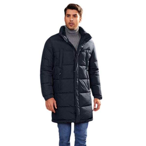 Quality 100cm Length Thickened Down Jacket Business Mens Black Puffer Coat for sale