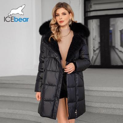 China Multiple Pockets Fluff Coat Womens Puffer Coat Knee Length 88cm-96cm for sale