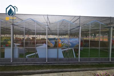 China Single Side Fixed Roof Vent Multi Span PE Film Greenhouse with Insect Net Integration... for sale