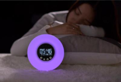 China Digital Sunrise Multicolor Night Light Wake UP Light Alarm Clock USB Charging for sale